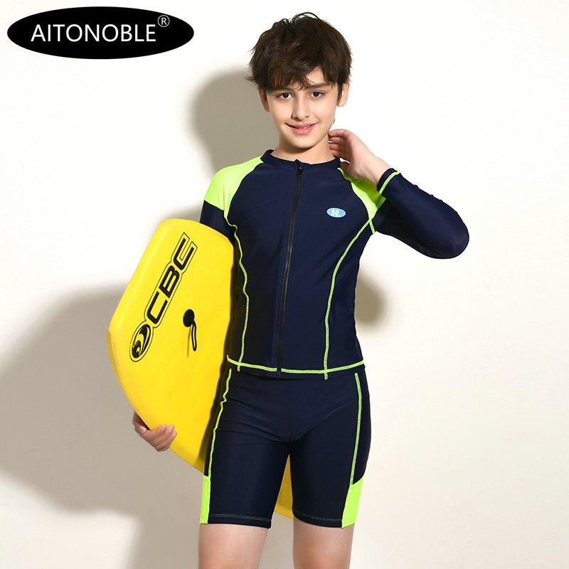 Aitonoble Kids Rash Guard Years 10-15 Boys Swimwea... – Grandado