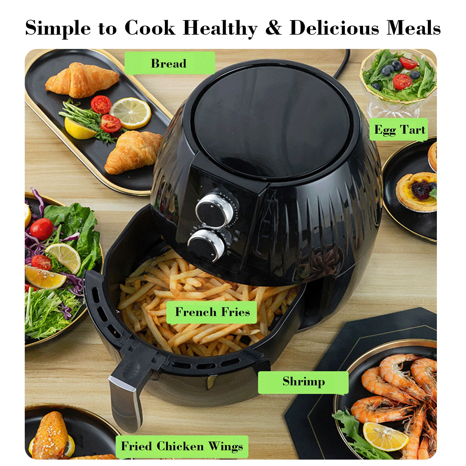 5.5L Air Fryer 1300W Electric Air Fryers Oven Oill... – Grandado