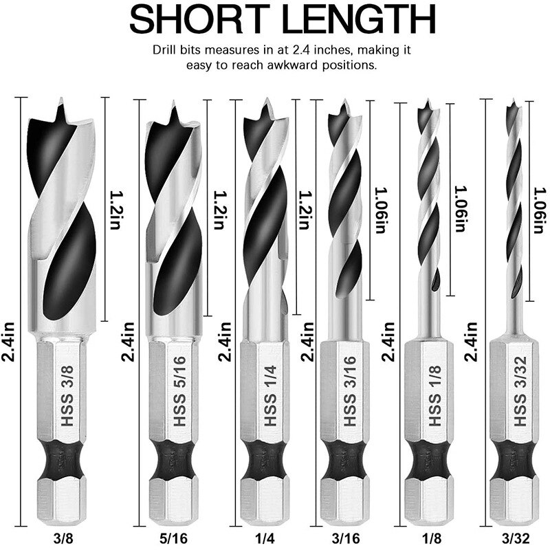 Woodworking Hexagon Shank Drill Bits High Speed St... – Vicedeal