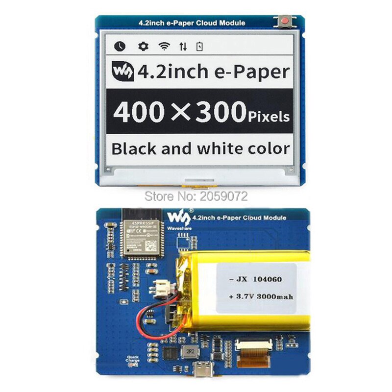 4.2inch E-Paper Cloud Module, 400×300, WiFi Connec... – Grandado