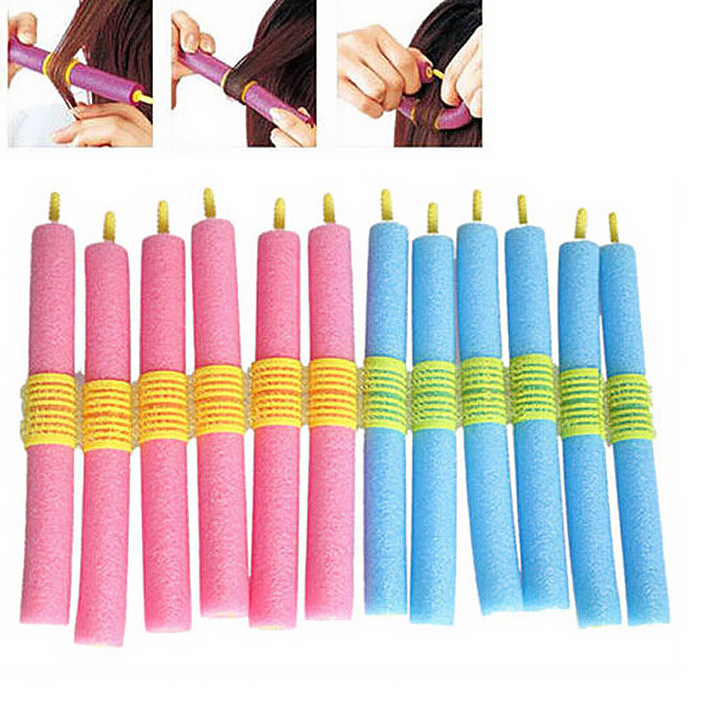 12Pcs Hair Care Rollers Foam Flexible Curling Wave... – Grandado