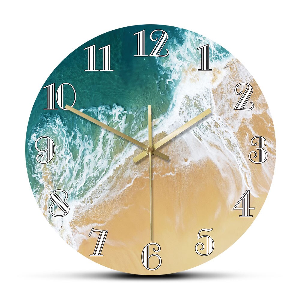 Tropical Ocean With Big Waves Scenery Wall Clock N... – Grandado