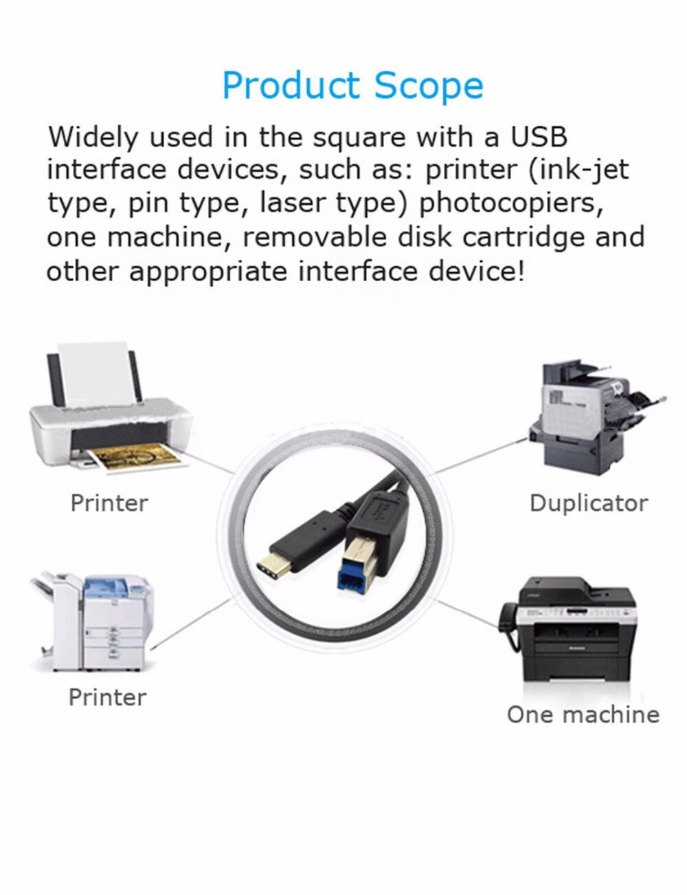 USB3.1 Type C to Type B Cable - SuperSpeed Standar... – Vicedeal