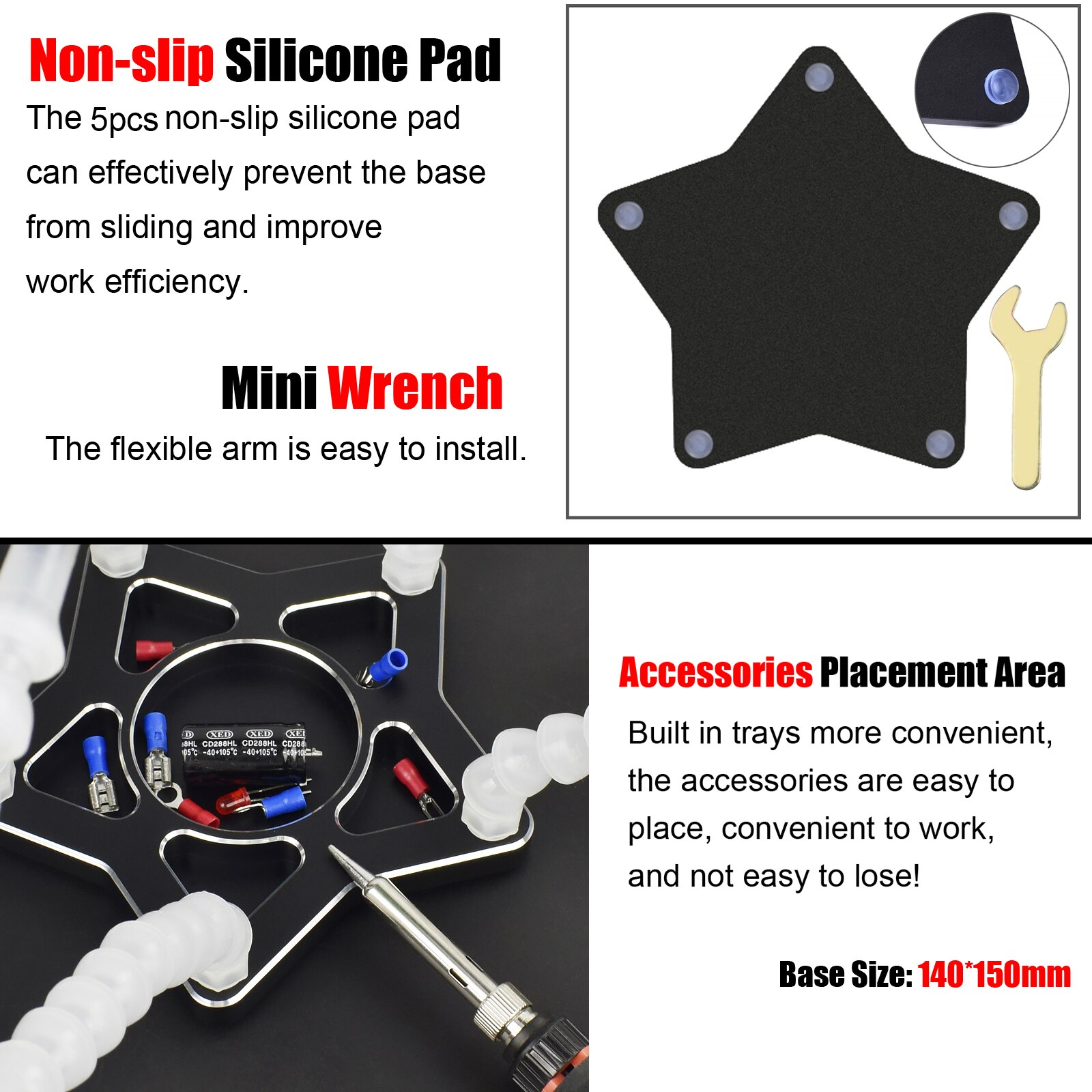 NEWACALOX Soldering Iron Holder 5PC Flexible Helpi... – Grandado