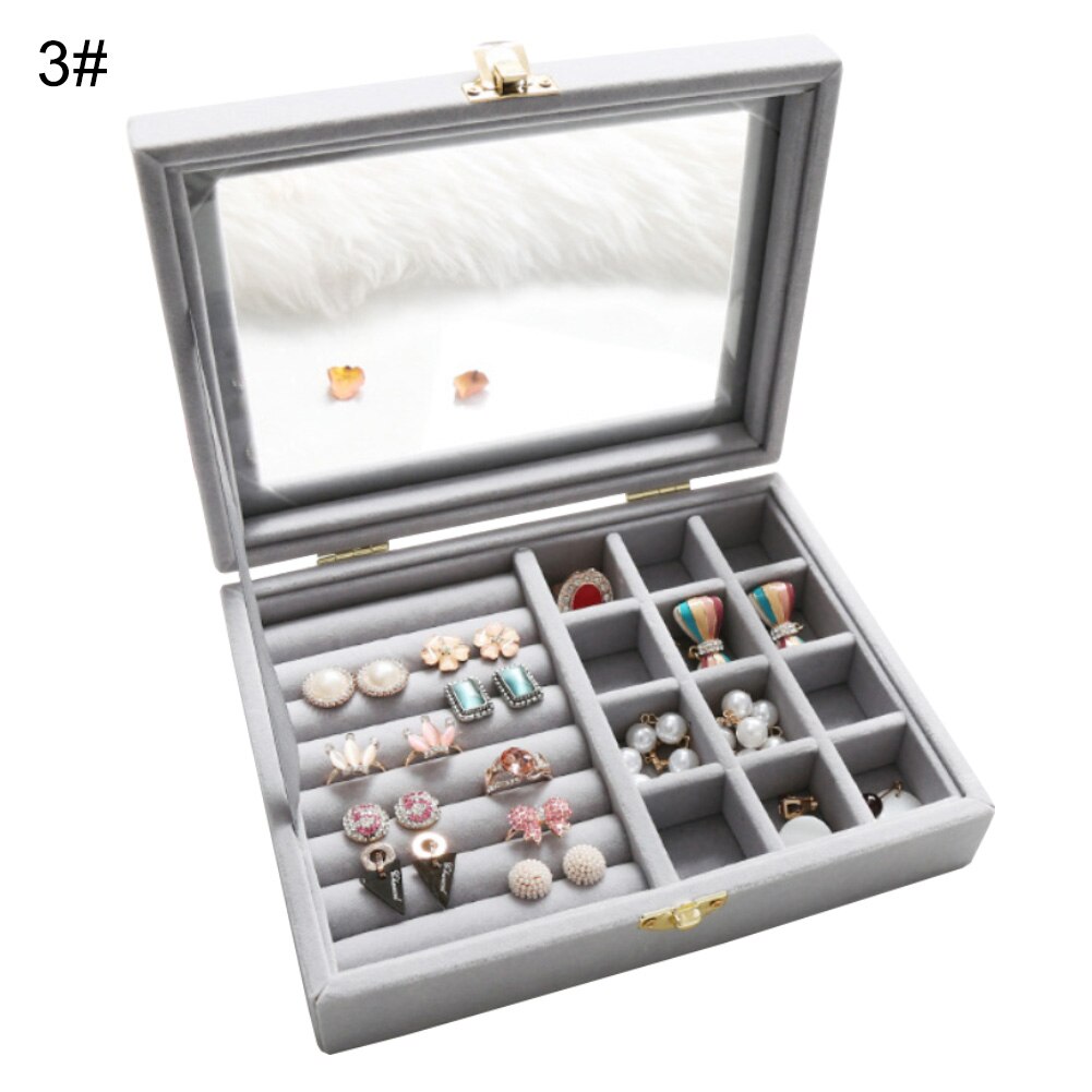 Velvet Glass 12 Grids Storage Boxes Jewelry Displa... – Grandado