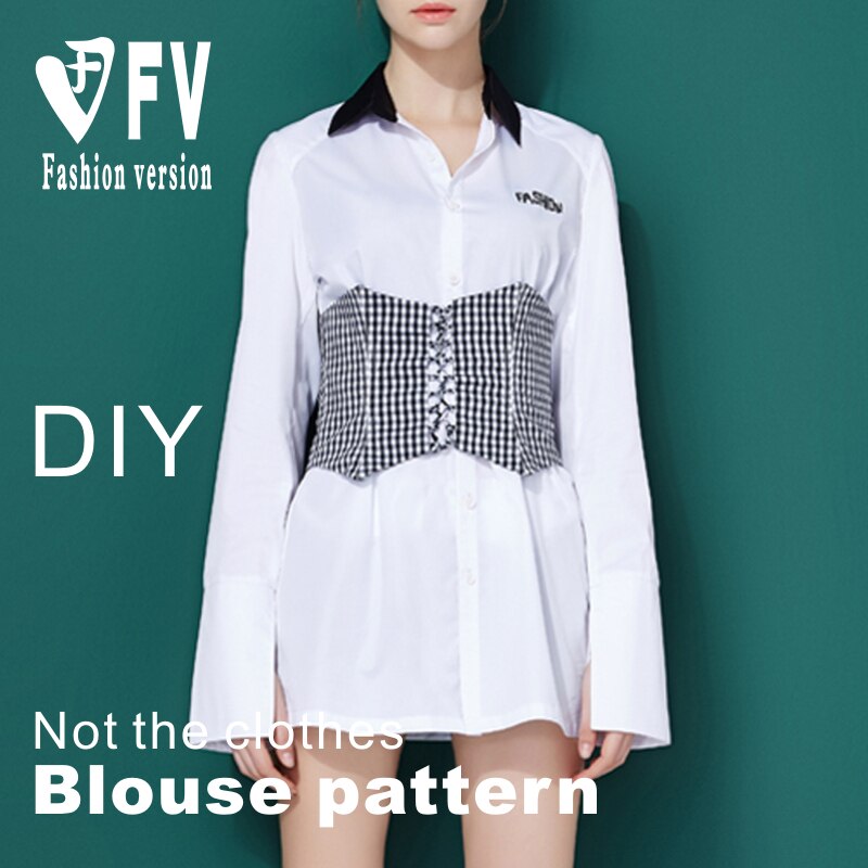 Shirt pattern women's girdle long-sleeved shirt cu... – Grandado
