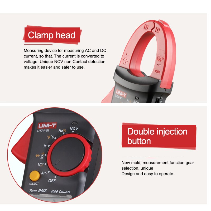 Digital Clamp Meters UNI-T UT213C 400A Voltage Res... – Grandado