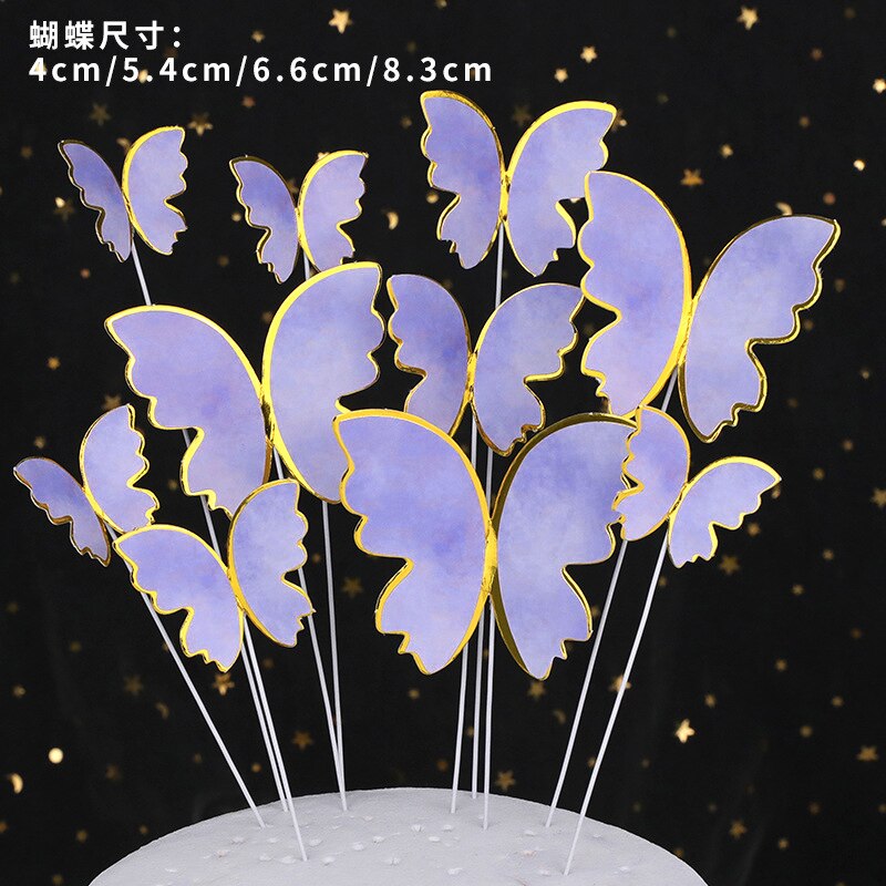 Purple Pink Butterfly Cake Decoration Happy Birthd... – Grandado