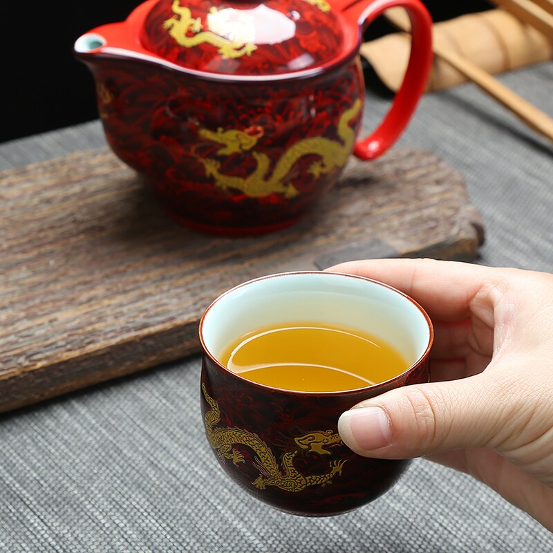 China Kung Fu Ceramic cup, Chinese Royal dragon pa... – Grandado