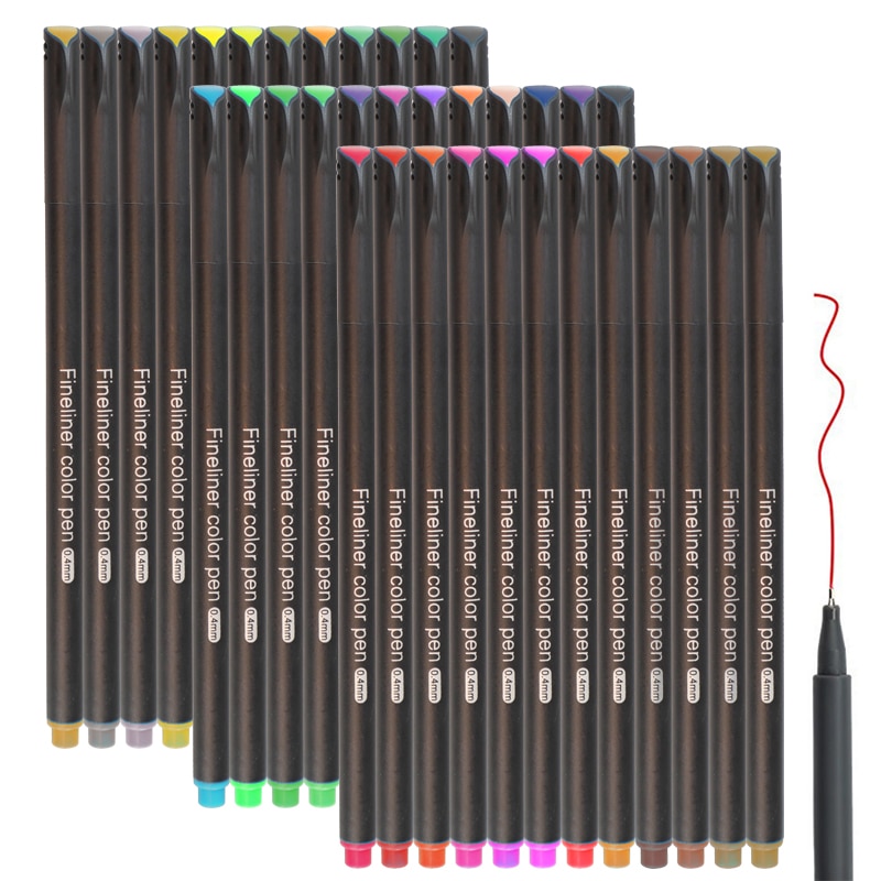 36 Colors Fineliner Pens Set Fine Line Colored Ske... – Vicedeal