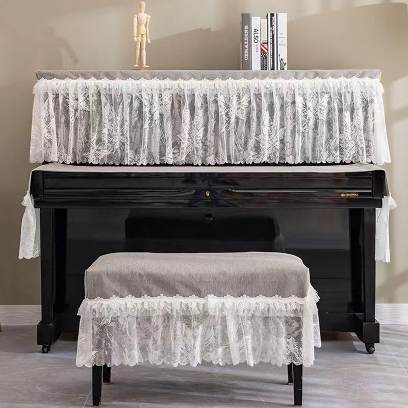 lace frill edge dustproof cloth towel piano half c... – Grandado