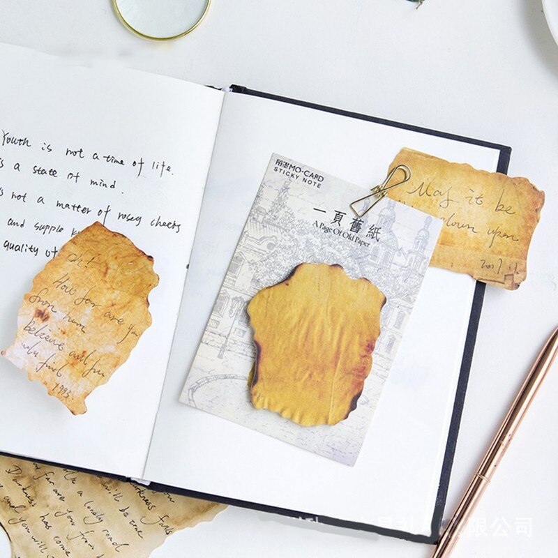 30pcs Retro One Page Of Old Paper Burnt Sticky Not... – Grandado