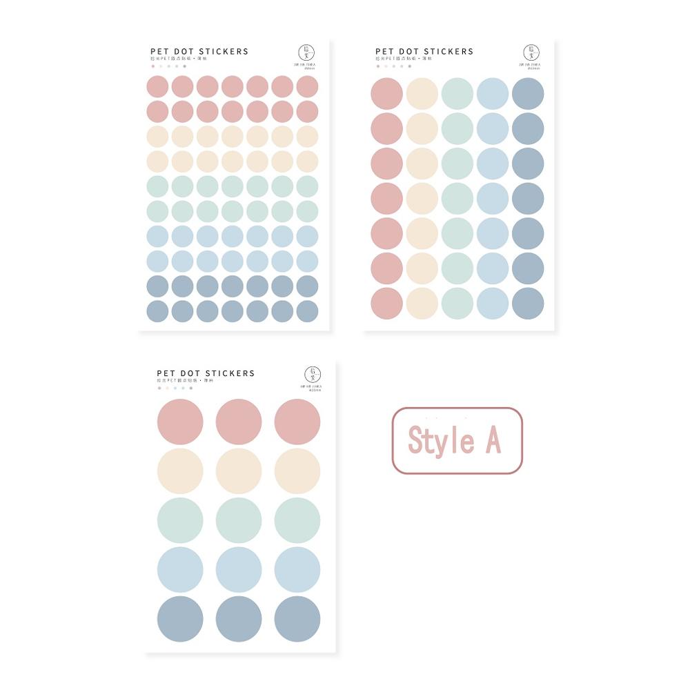 Mr.paper 7 Designs 3Pc Color Dot PET Sticker Scrap... – Vicedeal