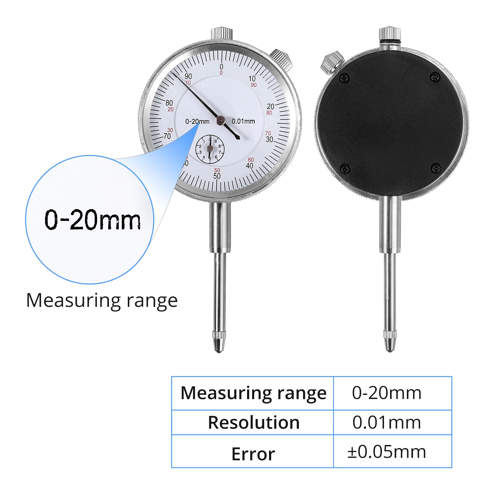 TANiCE 0.01mm Accuracy Metric Dial Indicator 0-20m... – Grandado
