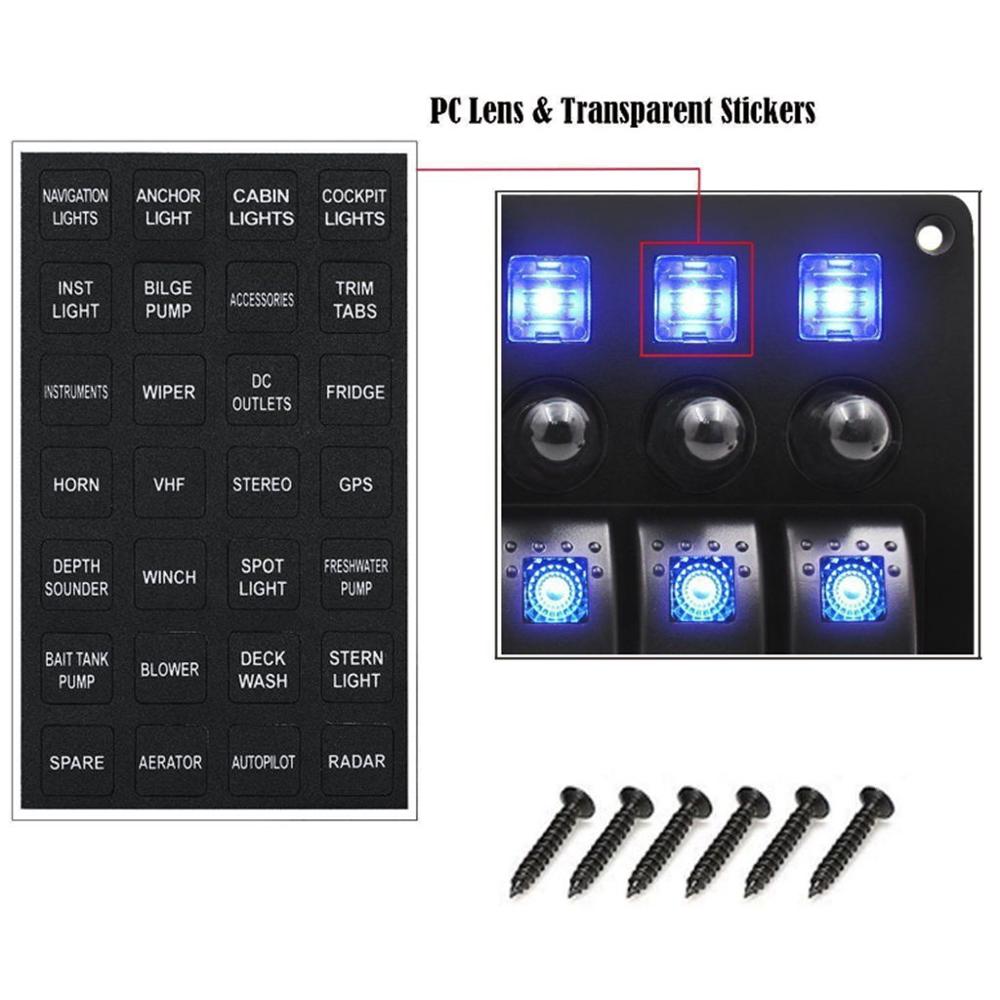 6 Gang LED Rocker Switch Panel Circuit Breaker & A... – Vicedeal