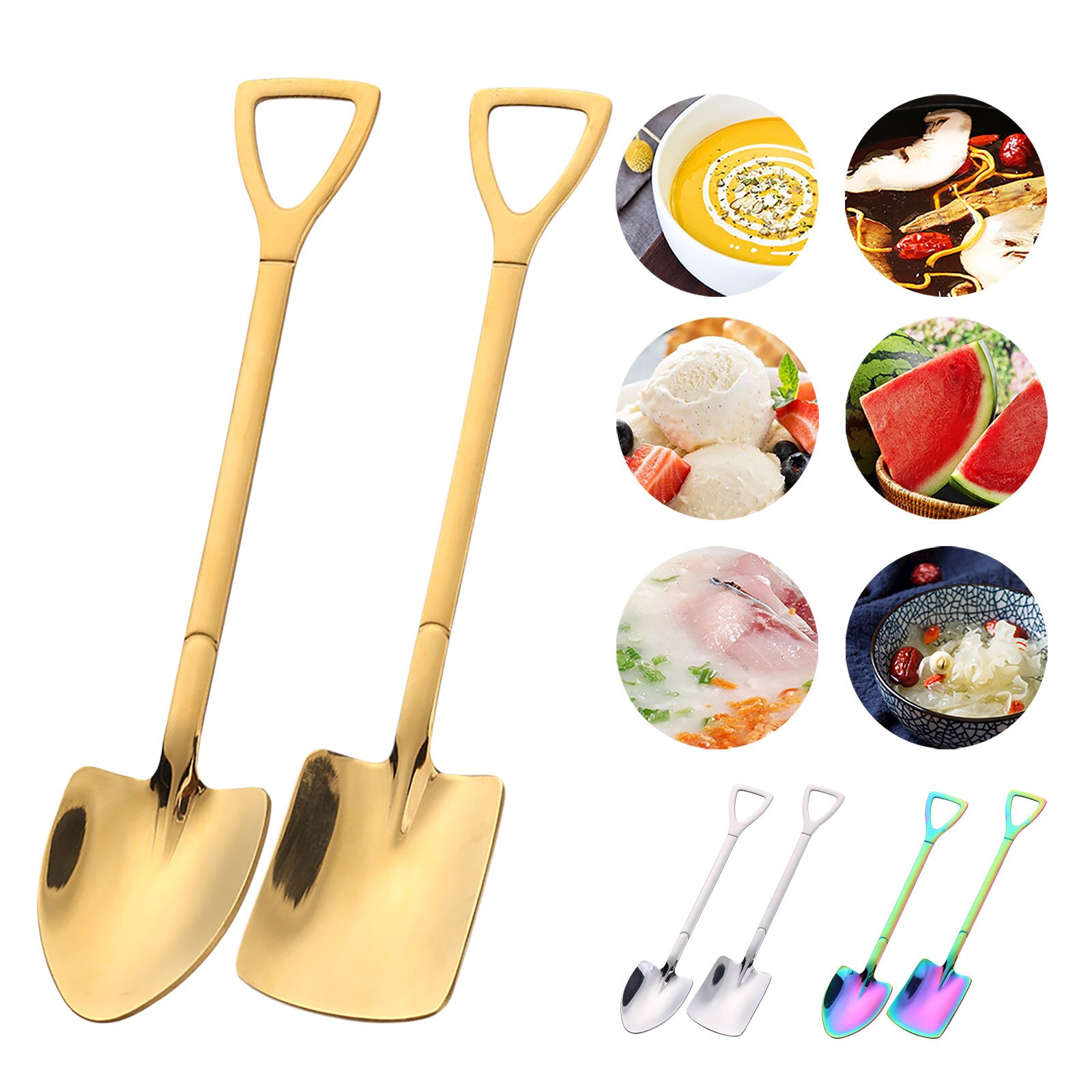 2 Teile/satz Löffel Set Edelstahl Langen Griff Löf... – Vicedeal