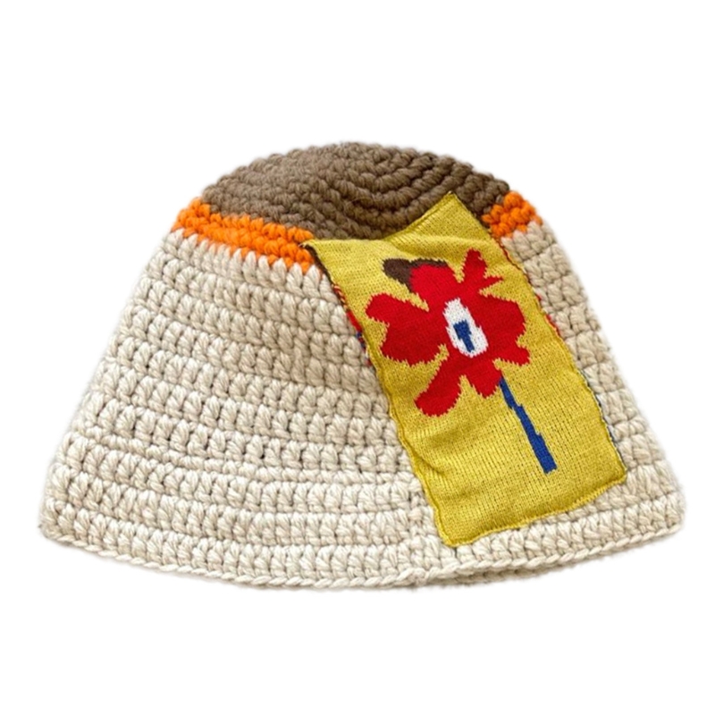 D0LF Flower Pot Hat Knitted Fisherman Hat Bucket H... – Grandado