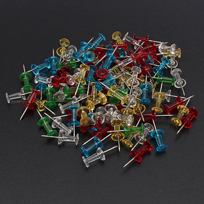 100Pcs Colorful Drawing Cork Transparent Thumb Tac... – Grandado