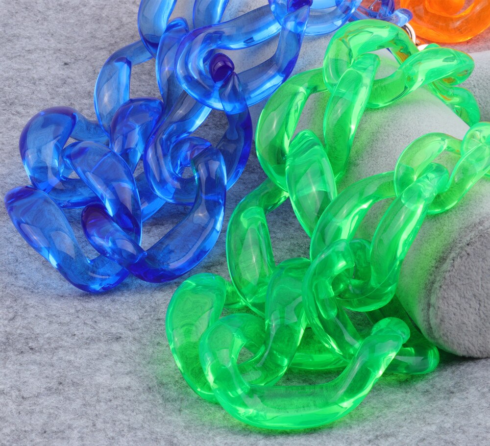 Statement Transparent Neon Green Acrylic Big Chain... – Grandado