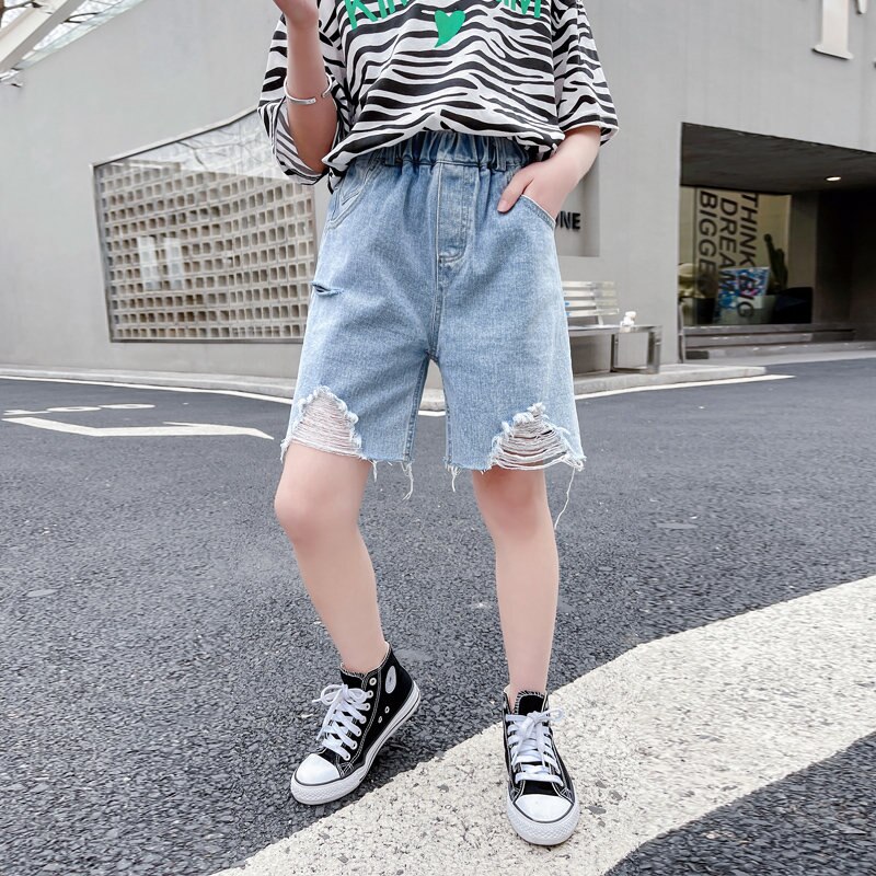 Teen Meisjes Ripped Shorts Met Gat Nieuwkomers Zom... – Vicedeal