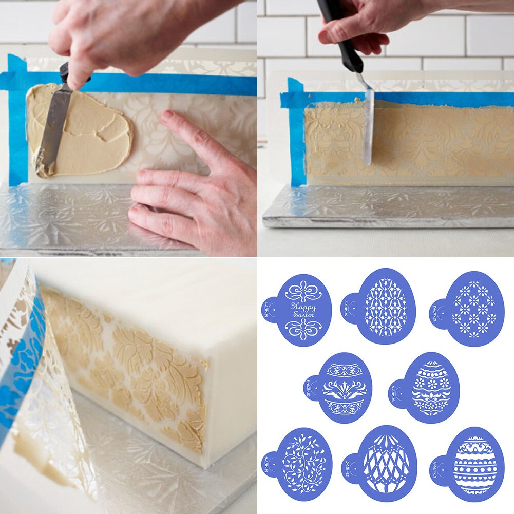 8Pcs/Set Easter Egg Shape Cookie Stencils Cake Dec... – Grandado