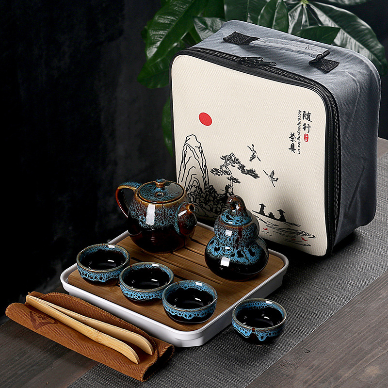 A set of simple portable tea tray travel tea set k... – Grandado