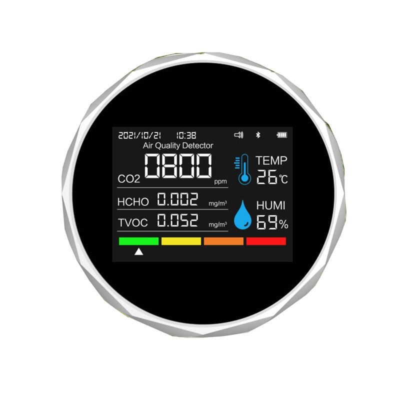 69HF 7 In 1 Air Monitor CO2 Detector HCHO TVOC Ana... – Vicedeal