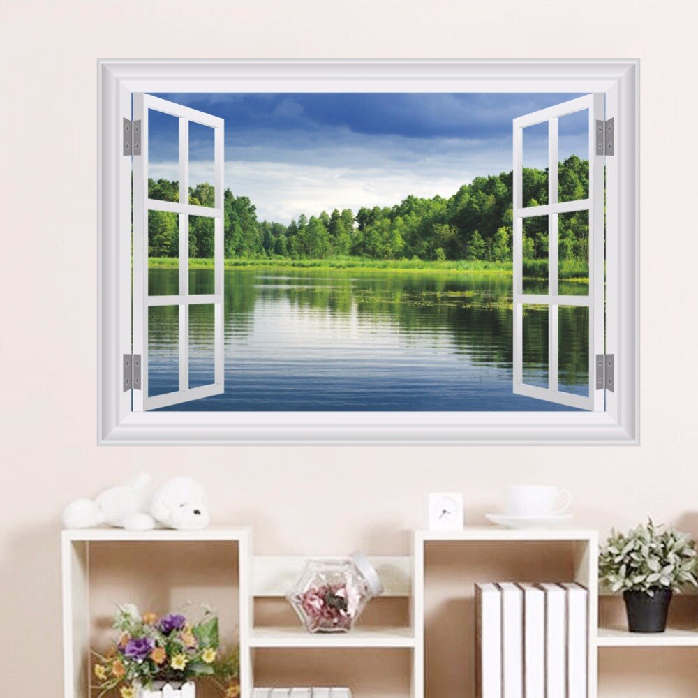 Natural Forest Tree Wall Sticker Living Room Bedro... – Grandado