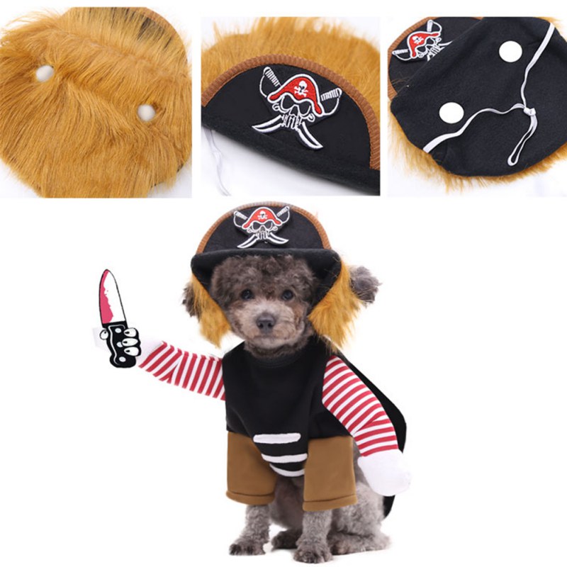 Funny Dog Clothes Cosplay Pirate Puppy Cat Party C... – Grandado