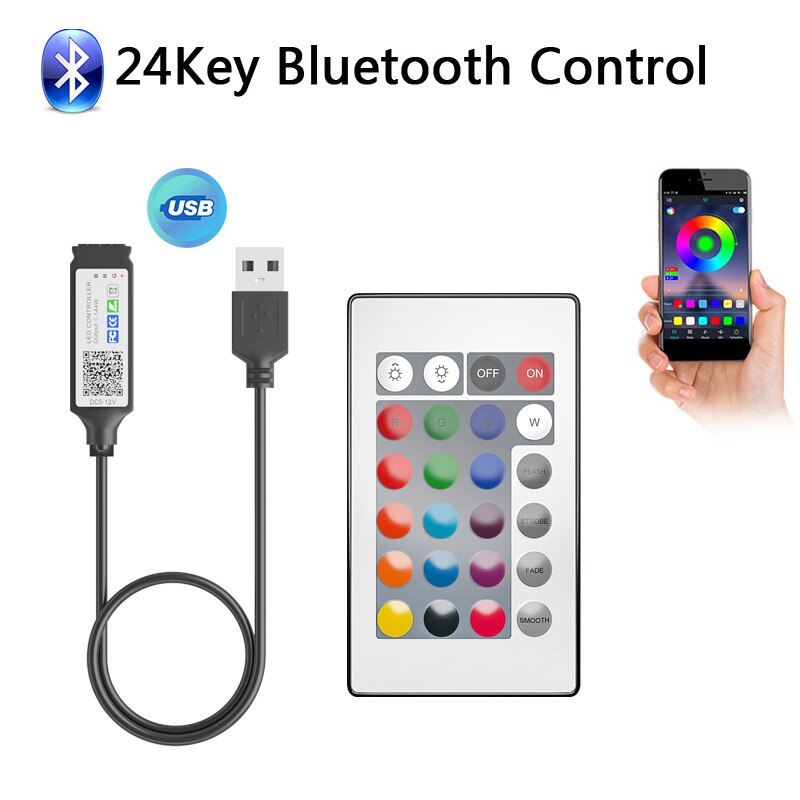 USB 5V RGB 24Schlüssel 44Schlüssel Bluetooth Steue... – Grandado