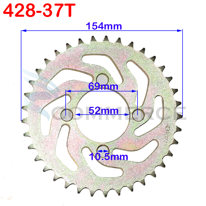 420/428 Chains 31T/37T/41T/48T 52mm Sprockets Rear... – Grandado