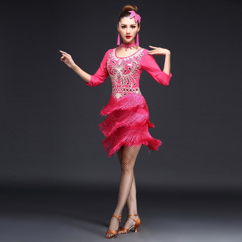 Women Competition Dance Clothes Sequins Costume Se... – Grandado