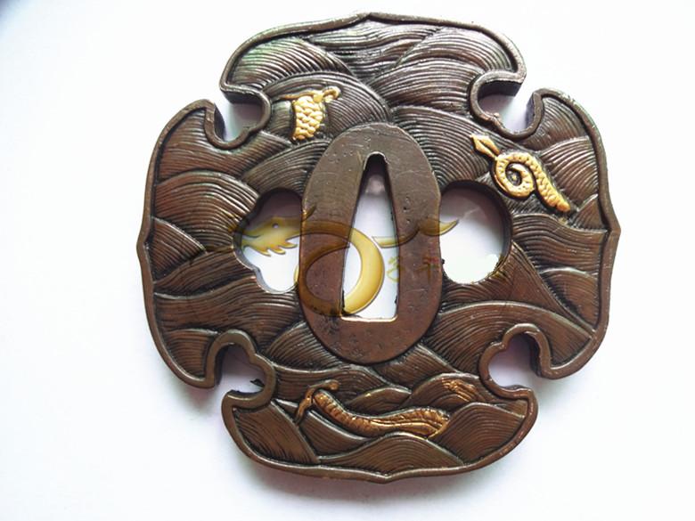 Copper Tsuba Guard for Japanese Samurai Sword Kata... – Grandado