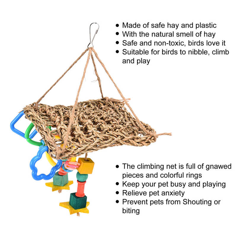 Bird Hanging Toy Rich Colors Bird Climbing Net for... – Grandado