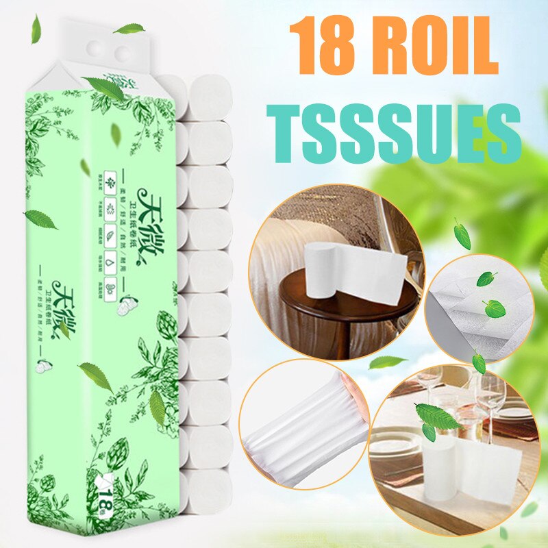18 Roll/Pack Toilet Tissue Paper 4 Layers Home Bat... – Grandado