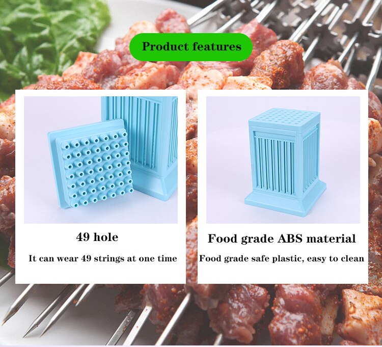 Meat Skewer Maker Wear Meat String Machine 49 Hole... – Grandado