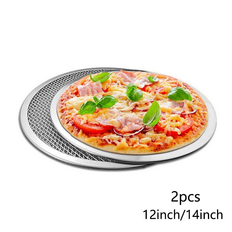 ! 12Inch/14Inch Non-stick Pizza Screen Pan Bakplaa... – Grandado