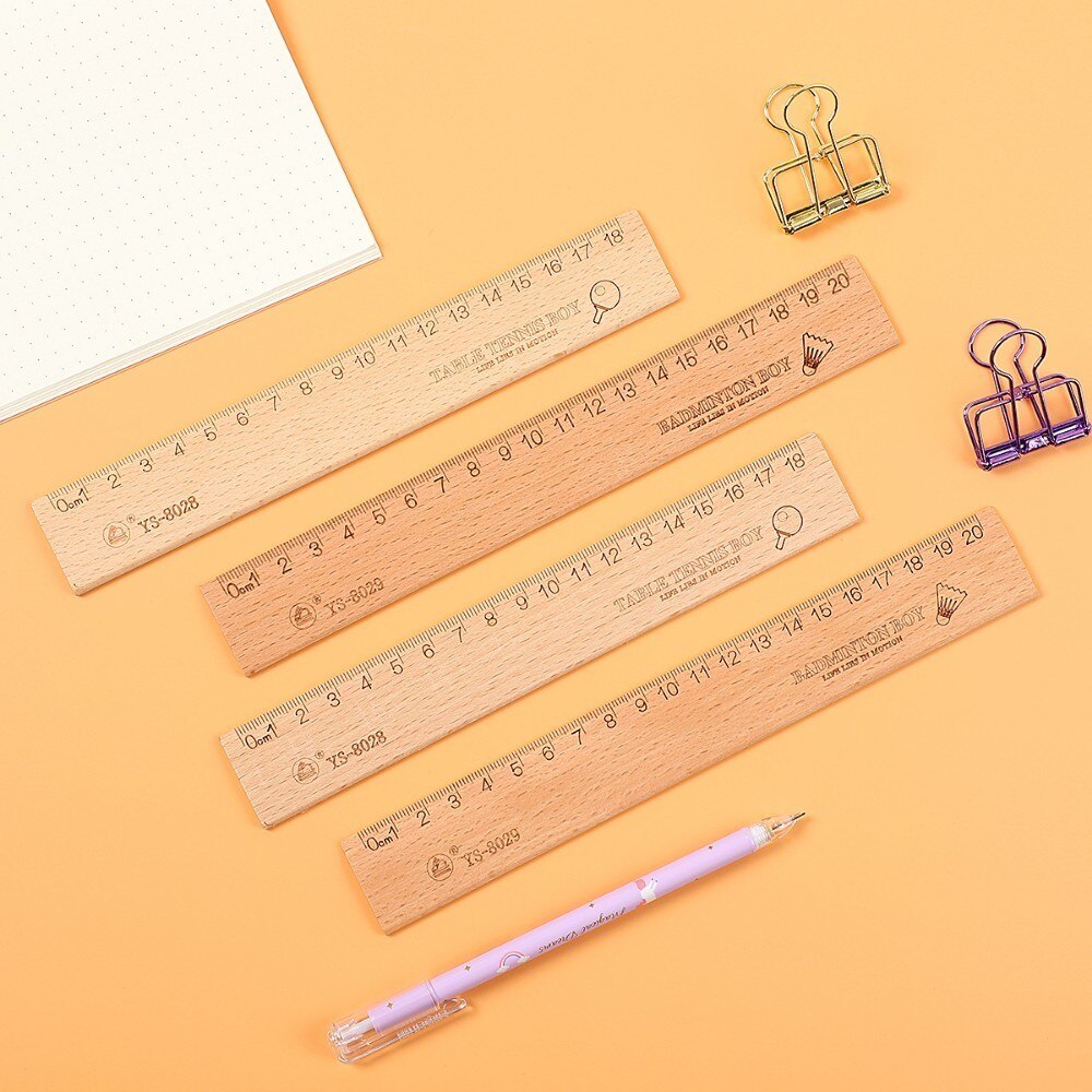 1PC Simple 15cm 18cm 20cm Wooden Ruler Metric Rule... – Grandado