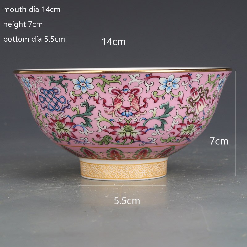 Enamel Porcelain Bowl Painted Gold Eight Treasure ... – Grandado
