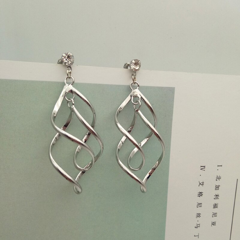 Grace Jun Style Hollow-out Double Twisted Earrings... – Grandado