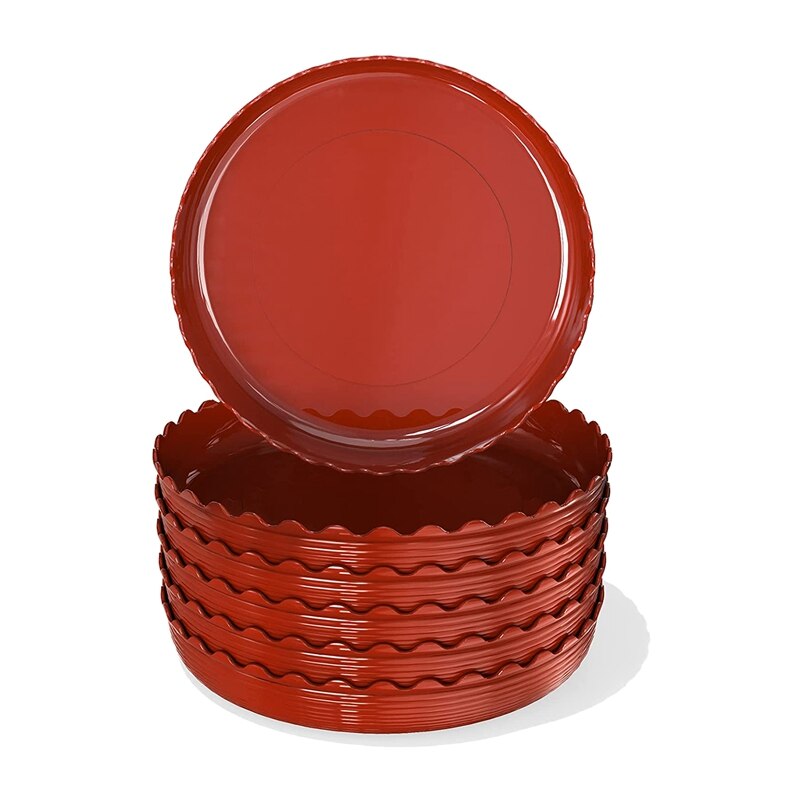 6 Pack 12 Inch Plastic Ronde Wave Plant Schotel, b... – Vicedeal