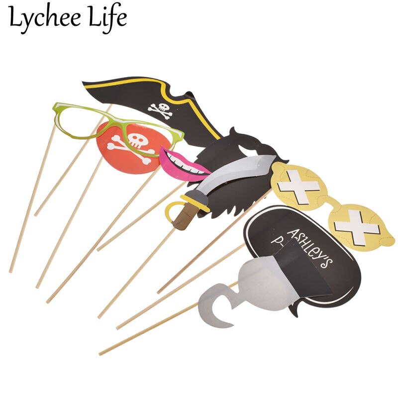 Lychee Life 9pcs Pirate Theme Photo Handheld Props... – Grandado