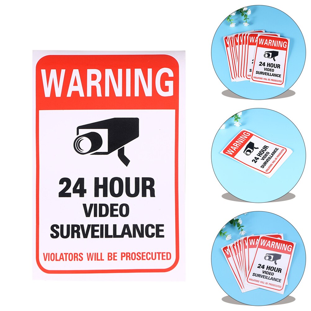 20pcs Video Surveillance Warning Sticker Adhesive ... – Vicedeal