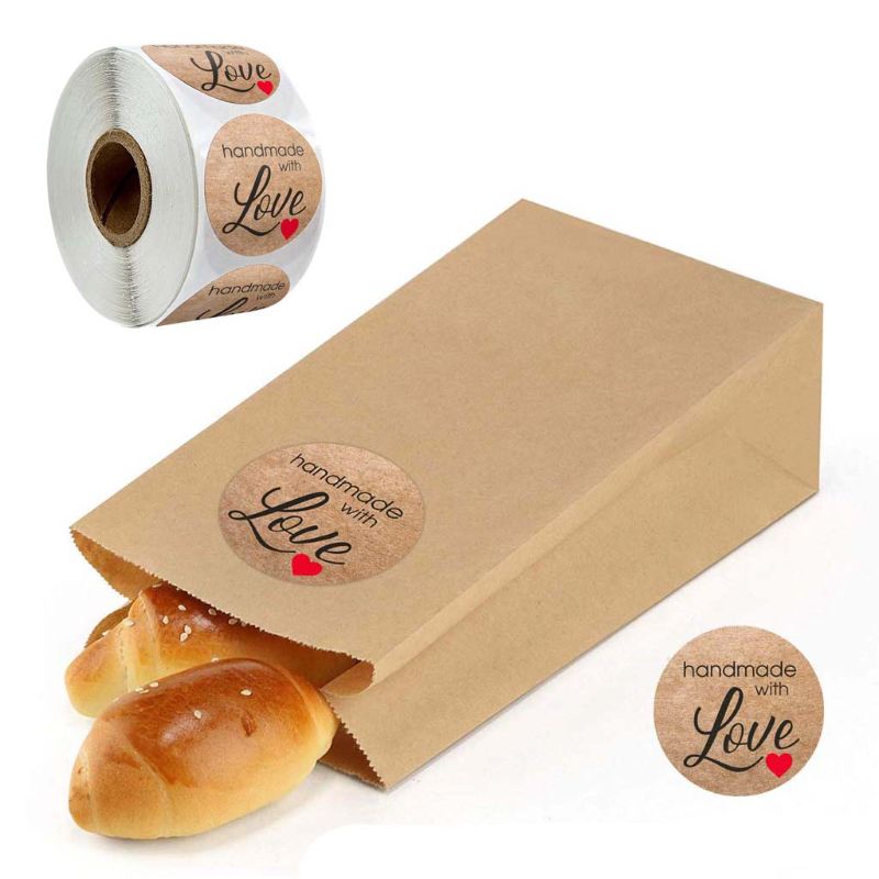 500Pcs/Roll Kraft Handgemaakte Met Liefde Hart Sti... – Grandado