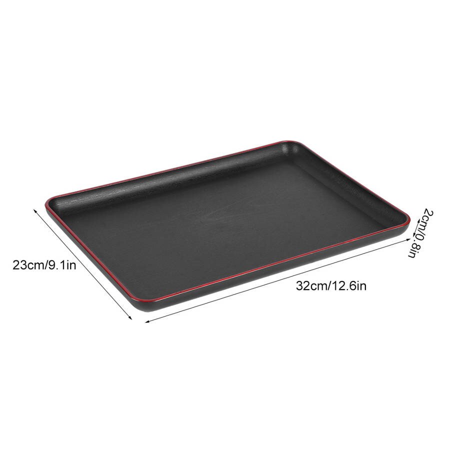 Black Color Tray Wooden Grain Imitation Rectangula... – Vicedeal