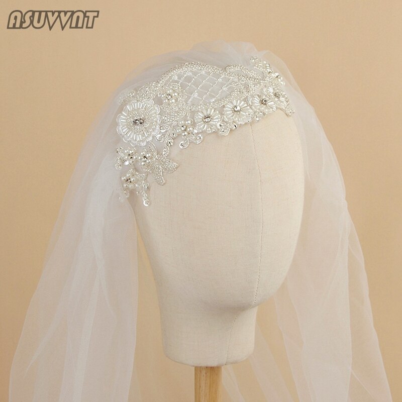 Noble Wedding Veil Wedding Veils Flowers Pearls Br... – Grandado