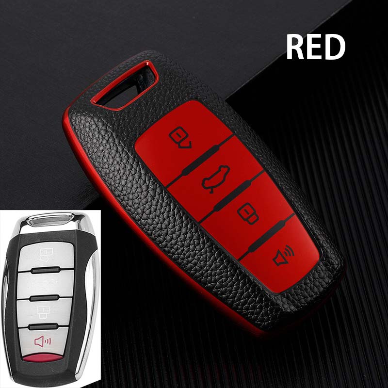 4 Buttons TPU+Leather Car Key Case Cover For Great... – Vicedeal