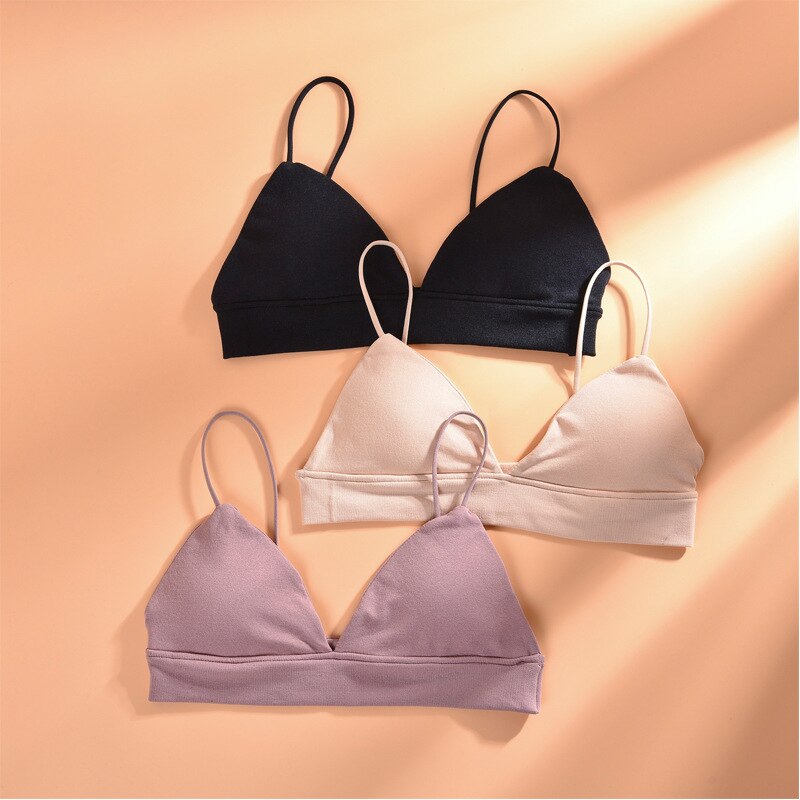 Summer seamless triangle cup underwear bra thin se... – Grandado