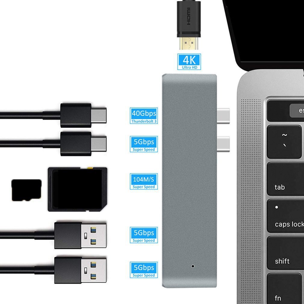 Hub Usb C Docking Station 7 In 2 HDMI-compatible H... – Grandado