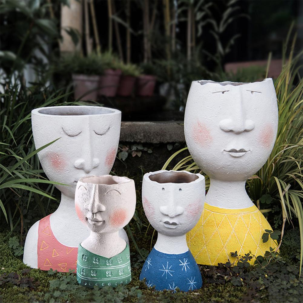Creativity Flower Pot Garden Planter Resin Flower ... – Grandado